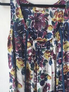 Tiny | Dresses | Sleeveless Floral Aline Dress In White With Navy ...